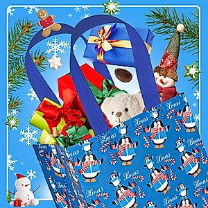 DECHISY 12Pack Small Christmas Gift Bags, Non-woven Reusable Christmas Bags,12 Different Style Christmas Tote Bags with Handles, Holiday Gift Bags for Christmas Presents, Kids, Xmas Party Favors
