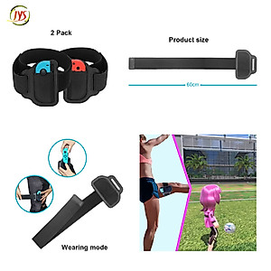 Switch Sports Game Accessories Bundle 9 in 1 Family Accessory Kits with Soccer Leg Straps Wrist Straps for Joy-con, Tennis Rackets, Golf Culbs, Sword for Nintendo Switch / OLED Sport Games