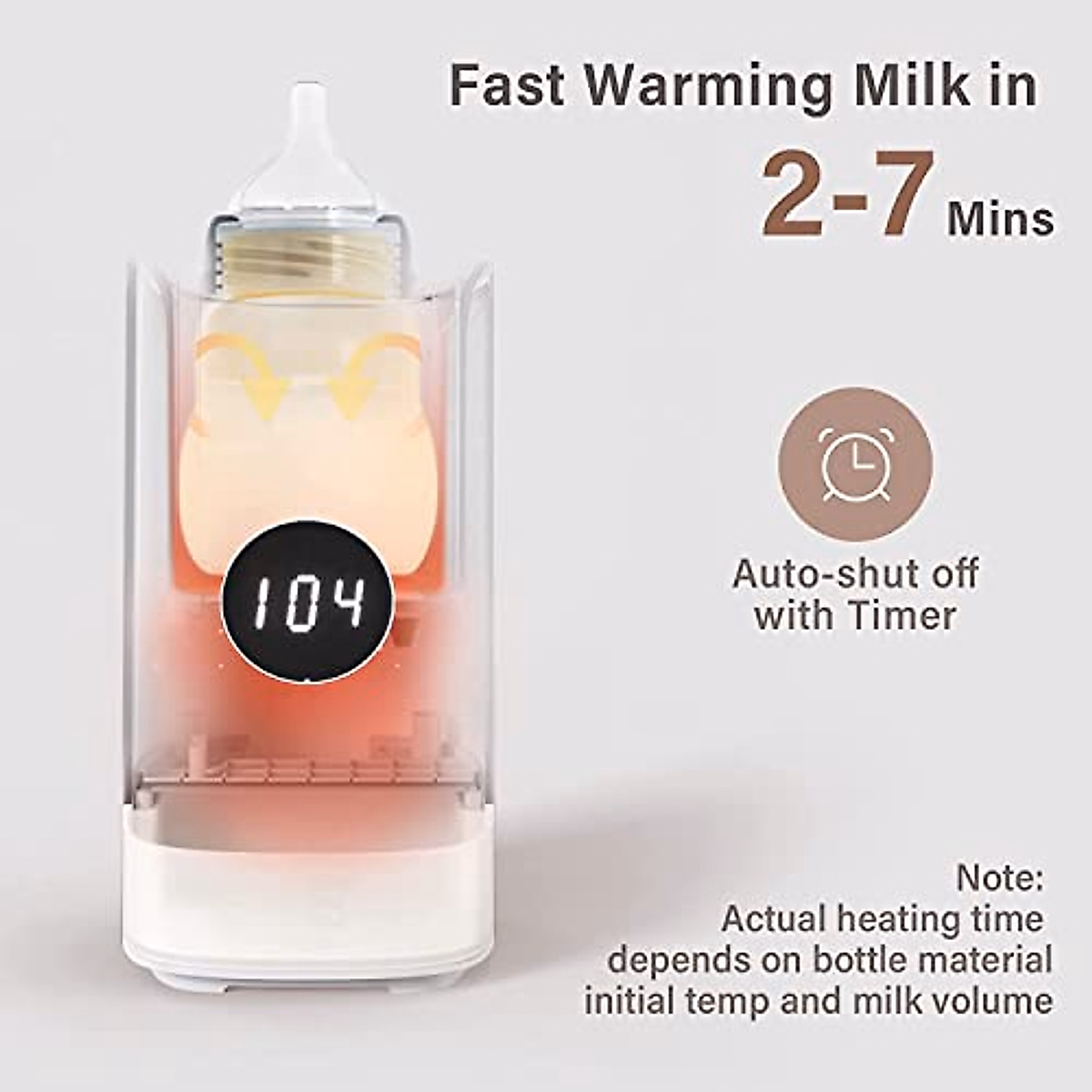 Baby Bottle Warmer, Bottle Warmer for Breastmilk/Formula, 5-in-1 Food Heater, Baby Milk Bottle Warmer with Timer, LCD Display, Accurate Temperature Control, 24H Constant Warming, Power-Off Protection