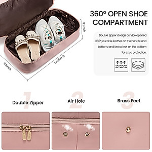 LOVEVOOK Travel Duffle Bag,Weekender Bags with Shoe Compartment,56L Carry on Overnight Bag for Women with 2 Packing Cubes, Hospital Bags for Labor and Delivery,Pink White