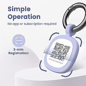 Pawaii QR Code Pet ID Tag, Silent Silicone Dog ID Tag, Modifiable Pet Online Profile, Free Online Pet Page Emergency Contact, Scan QR Receive Instant Pet Location Alert Email, 1Pack (Purple)