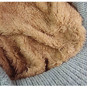 HINDAWI Winter Hats for Women Girls Warm Wool Knit Winter Hat Snow Ski Skull Cap with Visor Grey