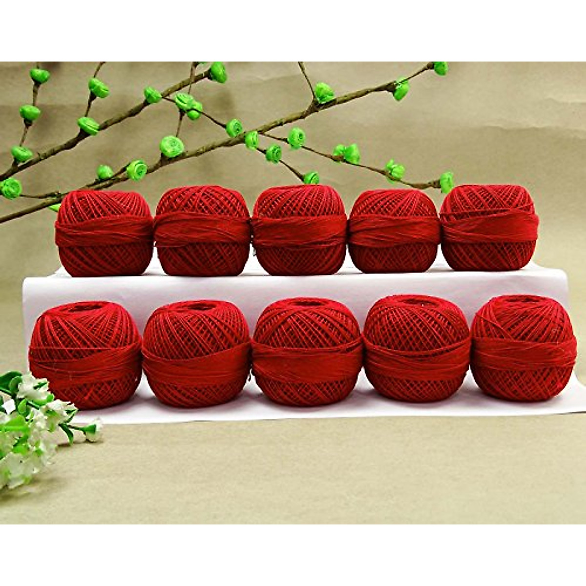 S2J Crochet Set of 10 Pcs Cotton Thread Knitting Ball Embroidery Tatting Yarn
