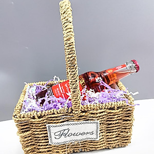 Amsthow Crinkle Cut Paper Gift Wrap Box Filler 1/2 LB Diamond White and Purple Shred Basket Raffia Grass Stuffing Raffia Grass for Christmas Decoration(Diamond White and Purple)