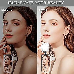 GreatLPT RGB Phone Light Clip, Cell Phone Fill Light 360° Full Color CRI 95+ Dimmable 2500K-8500K, 2000mAh Rechargeable Phone Clip Light for Selfie, Makeup, Video Conference, TikTok