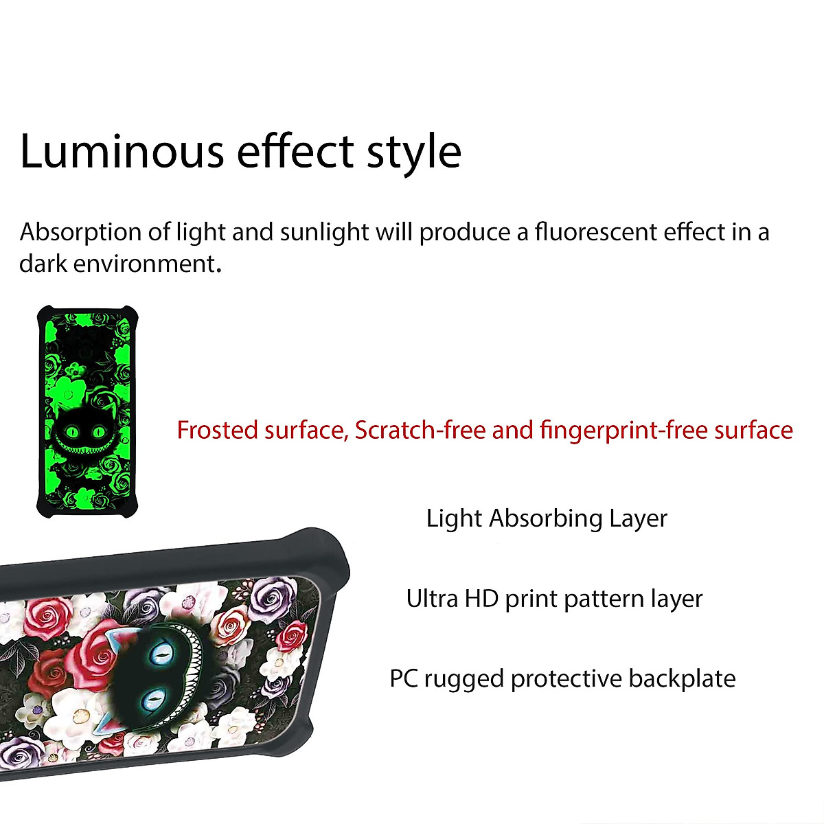 jioeuinly Case for Moto Thinkphone Case Compatible with Motorola Thinkphone Phone Case Cover [with Tempered Glass Screen Protector][Hard PC + Soft Silicone][Ring Support] [Luminous Effect] YGH-LZM
