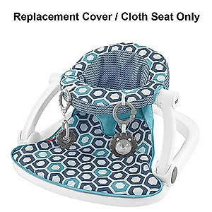 Replacement Part for Fisher-Price Sit-Me-Up Floor Seat - FKD95 ~ Replacement Cover/Cloth Seat ~ Blue, White and Turquoise Colors