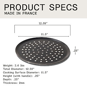 Made In Cookware - Pizza Steel - Blue Carbon Pizza Pan - (Like Cast Iron, but Better) - Professional Cookware - Crafted in France - Induction Compatible