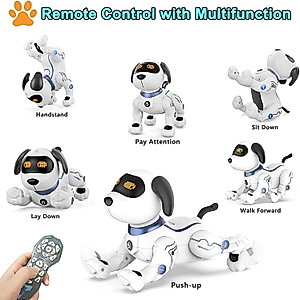 OKK Remote Control Robot Dog Toy for Kids, Programmable Smart RC Puppy, Interactive Voice & Dancing, Electronic Pets Gift