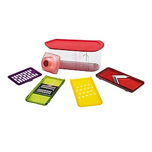 Kuhn Rikon Box Mandolin and Grater, 9.5", Multicolored