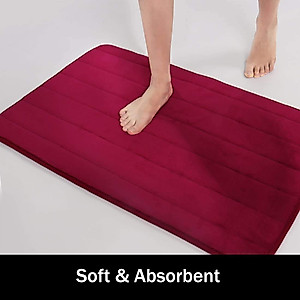 JDYYICZ Memory Foam Bathroom Rugs 2 Piece Bath Mat Set Soft Non-Slip and Absorbent Microfiber Bath Rug and U-Shaped Toilet Mat 32"x20"+24"x 20"