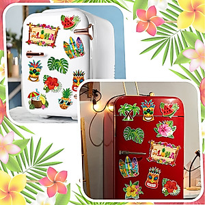 13 Pcs Summer Beach Car Magnets Cruise Door Magnets Decorations Pineapple Palm Tree Refrigerator Magnets Hawaii Tropical Magnets Fridge Decor Flamingo Magnetic Decals Sticker for Fridge