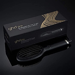 ghd Glide Hot Air Hair Brush ― Professional Smoothing Blow Dryer, Ceramic Hair Straightener, Styler, and Blow Dry Brush ― Black