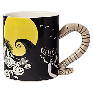 Silver Buffalo Disney Nightmare Before Christmas Jack and Moonlight Snake Sculpted Handle Ceramic Mug, 20 Ounces