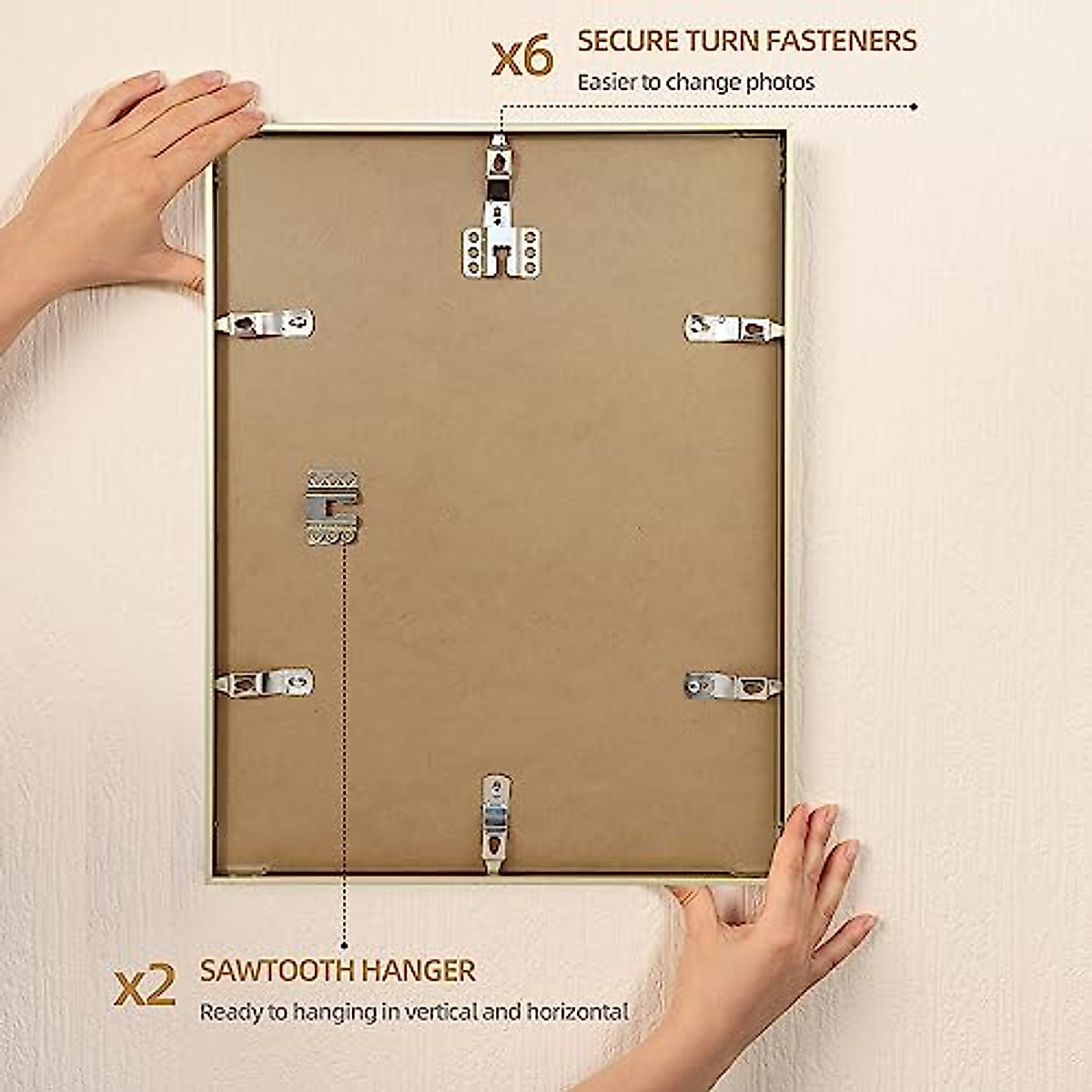 ccdcc 12x16 Aluminum Picture Frame Set of 2, Displays 8.5x11 Picture with Mat or 12 x16 Poster without Mat, Metal Wall Gallery Photo Frame - Gold