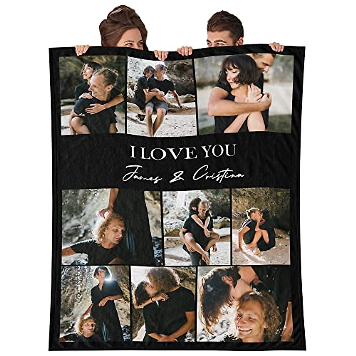 Youltar Boyfriend Gifts Photo Blanket Personalized Christmas Couple Gifts for Him, Unique Birthday Anniversary Wedding Gifts for Boyfriend Girlfriend I Love You Gift Blanket for Couples