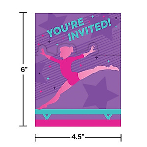 Creative Converting 347441 Gymnastic Party Foldover Invitation