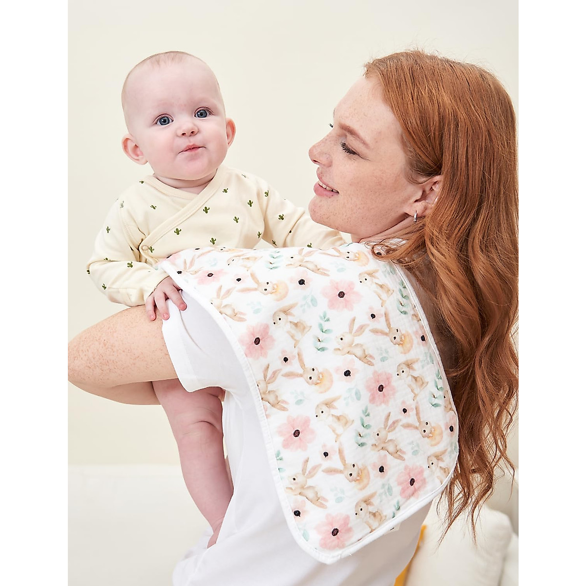 vuminbox 5-Packs Muslin Burp Cloths 100% Cotton Muslin Large Super Soft Absorbent Stylish Baby Burp Cloths for Boys and Girls