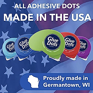 Glue Dots, Glue Squares Dot N' Go Dispenser, Double-Sided, 3/16", 450 Dots, Permanent, DIY Craft Glue Tape, Sticky Adhesive Glue Points, Liquid Hot Glue Alternative, Clear