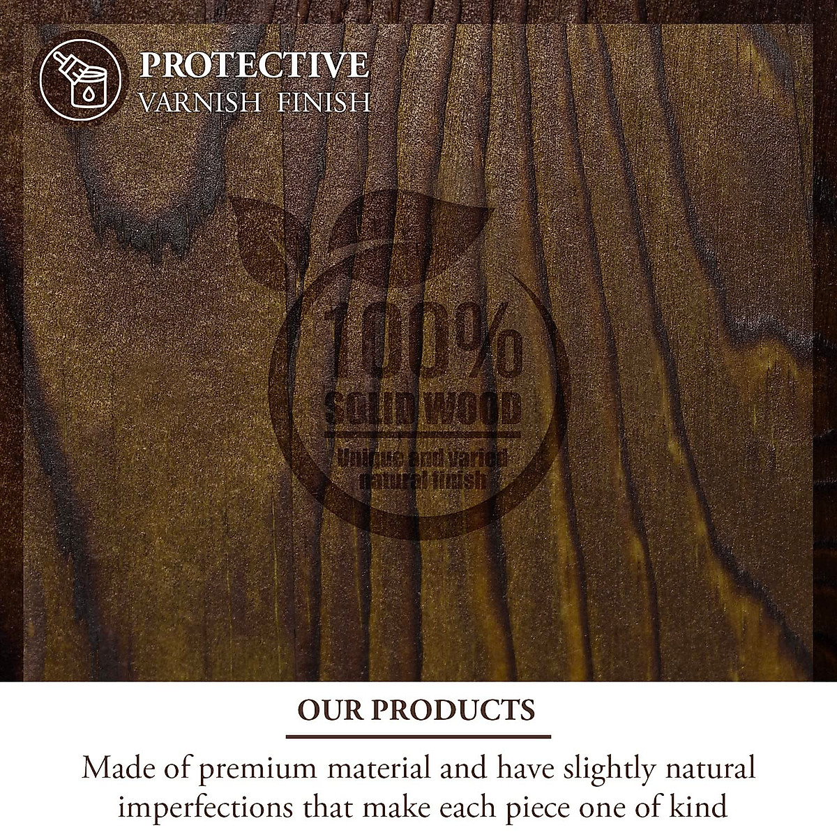 MyGift Rustic Burnt Dark Brown Solid Wood Reversible Stackable Display Box Riser Stands or Decorative Square Crate Style Nesting Storage Bins, 3-Piece Set