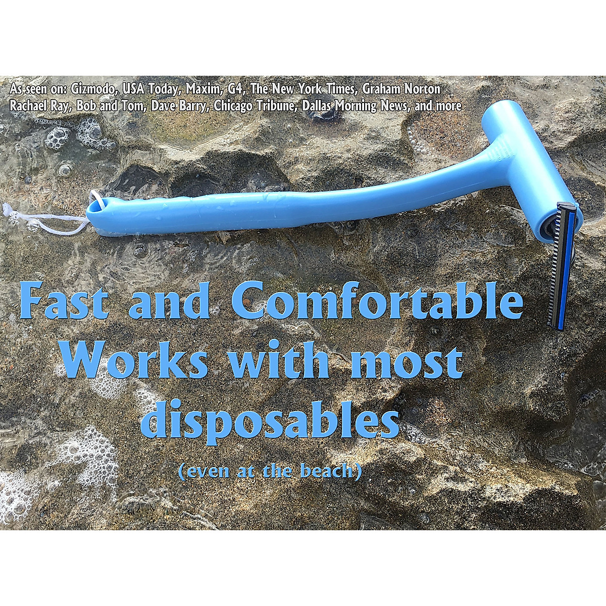 Razorba Back Shaver for Men - Razor Extension Handle. Ergonomic Manscape Yeti Stick. Leg & Back Shavers for Men & Women. Men's Back Hair Remover Wand. DIY Body Groomer Free Disposable Shaver Included