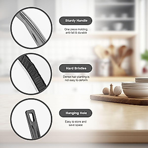 3 PCS Crevice Cleaning Brush, Hard Bristle Crevice Cleaning Brush, Gap Cleaning Brush, New Multifunctional Detailing Brush - Stove Top & Shower Cleaner, Vegetable & Window Groove Brush,Scrub Brush