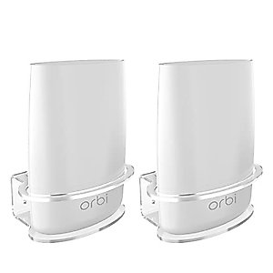 HomeMount for Netgear Orbi Wall Mount - Wall Mounting Bracket Kit Compatible with Orbi Tri-Band Router,Satellite,RBS50,LBR20,RBK50V,RBK23,RBK50,RBS20,AC2200,AC3000 (Clear 2Pack)