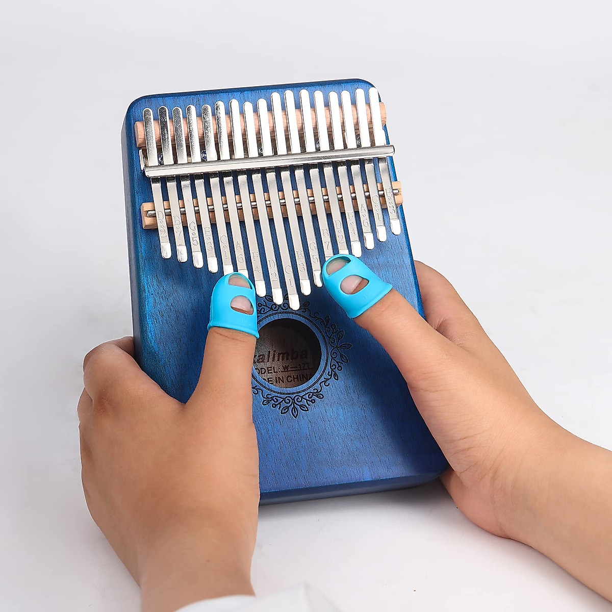 POKHDYE Sky blue Kalin bassist beginner's hand m-finger piano mahogany beginner's 17 tone children's instrument FDS2 0