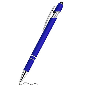 Ballpoint Pen Black Ink with Medium Retractable Pens with Stylus Tip Signature Pen Gifts for Graduation Birthday Wedding(Blue)