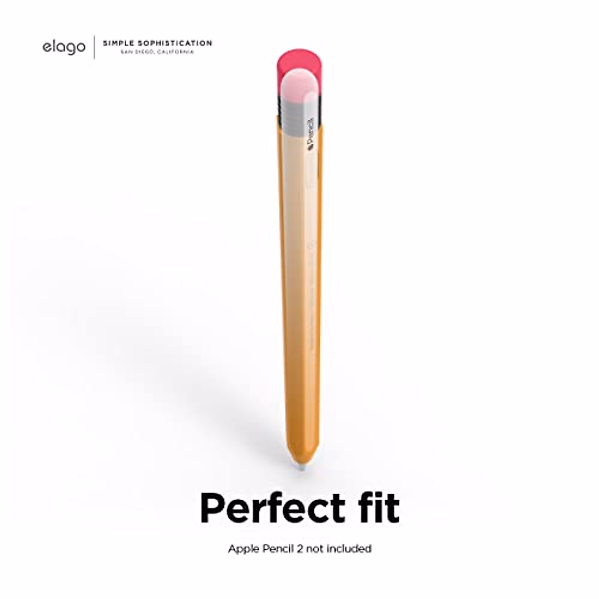 elago Classic Pencil Case Compatible with Apple Pencil 2nd Generation Cover Sleeve, Classic Design, Compatible with Magnetic Charging and Double Tap (Must Read Installation Instructions) [Yellow]