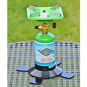 Flame King YSNVT-508 Portable BottleTop Camping Stove with Stable Lightweight Base Stand, Great for Outdoor Cooking, Backpacking, Compatible with 1LB Propane Gas Bottle