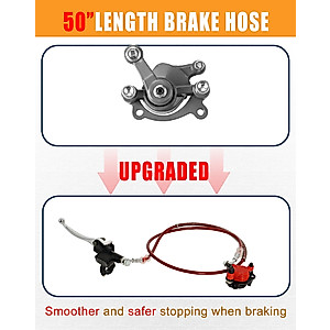 Mini Bike Brake Kit, Compatible with Bajaa Doodle Bug Dirt Bug DB30 97cc 2.8HP MiniBike Go Karts Hydraulic Disc Brake Caliper Assembly 180mm Rear Brake Disc Rotor with Pads Kit