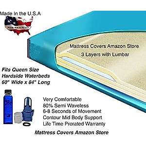 Queen 3000L 80% Semi Waveless Waterbed Mattress with Fill Kit and 4oz Conditioner