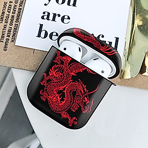 Case Cover for AirPods 1 & 2 Red Dragon Full Body Protection Case Earphone Earset Case Hard PC Cover