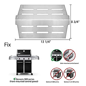 Flavorizer Bars for Weber Genesis, Stainless Steel 65505 Heat Deflectors Replacement for Weber Genesis 300 Series, Genesis E/S-310, 330 (Front-Mounted Control), Weber Genesis Grill Replacement 7622