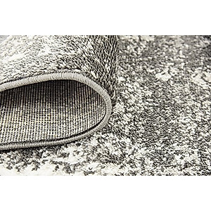 Unique Loom Sofia Collection Area Rug - Casino (2' x 6' 7" Runner, Dark Gray/ Ivory)