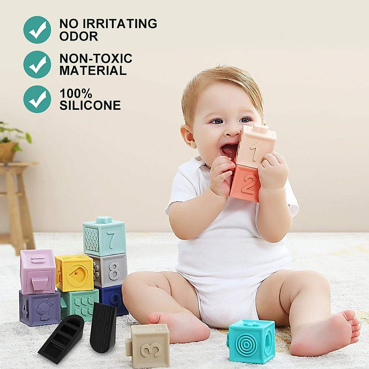 Door Stops Rubber,Door Stopper Security 2 Pack,Big Door Stops for School&Garage Heavy Metal Doors,Height Up to 1.9Inches,Safe for All Floors,Hold Doors with Gaps 0.35 to 1.9 Inches (Black)