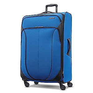 AMERICAN TOURISTER 4 KIX 2.0 Softside Expandable Luggage, Classic Blue, 28 Spinner