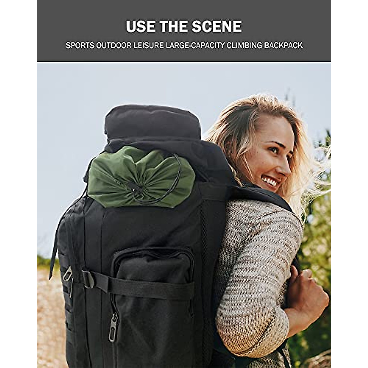 CLINFISH 70L Camping Backpack Hiking Backpack Lightweight Large Packable Bag Waterproof Backpack Travel Outdoor Hiking Daypacks