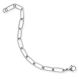 West Coast Jewelry Women's Stainless Steel Paperclip Bracelet 7.5"