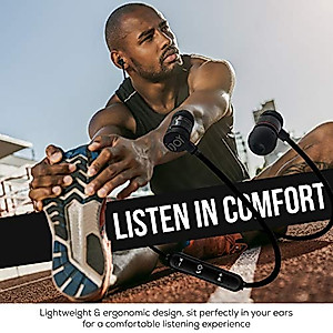 iJoy Bluetooth Wireless Sport Earbuds IPX4 Sweatproof Sport Headphones with Microphone, Noise Cancelling Earphones, Noise Cancelling Headset for Workout, Running, Gym