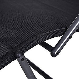 Outsunny Outdoor Rocking Chair, Chaise Lounge Pool Chair for Sun Tanning, Sunbathing Rocker, Armrests & Pillow for Patio, Lawn, Beach, Large, Black