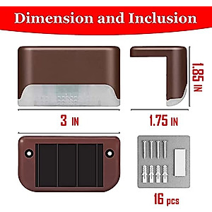 Lioclsx Solar Deck Lights Outdoor, 16 Pack Solar Fence Lights Waterproof Solar Led Lights for Stairs, Step, Garden, Yard, Flower Bed and Patio,Warm White