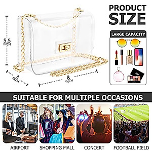 Clear Purse for Women, Clear Crossbody Bag Stadium Approved Gift for Women Concert Sport (Gold)