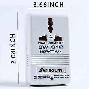 abollunn 100W Voltage Converter, Step Up/Down Convert from 110 Volt to 220 Volt and from 220 Volt to 110 Volt Voltage Converter Transformer for Travel, Camping, RV and Home (White -100W)