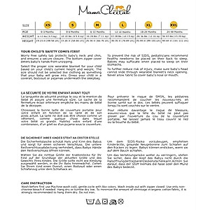 Mama Cheetah Baby Sleep Sack 0.5 TOG, Organic Cotton Baby Wearable Blanket with Two-Way Zipper, Swaddle Transition Baby Sleeping Bag for Newborn Infant Toddler Boy Girl, 6-12 Months