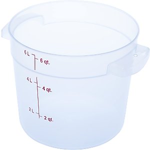 Carlisle FoodService Products Storplus Round Food Storage Container with Stackable Design for Catering, Buffets, Restaurants, Polypropylene (Pp), 6 Quart, Clear