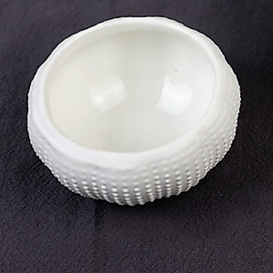 Hemoton Mini Seasoning Bowl Ceramic Sea Urchin Bowl Kitchen Dipping Dish Restuarant Supplies for Nuts Sauce Caviar Appetizer (White) Size L
