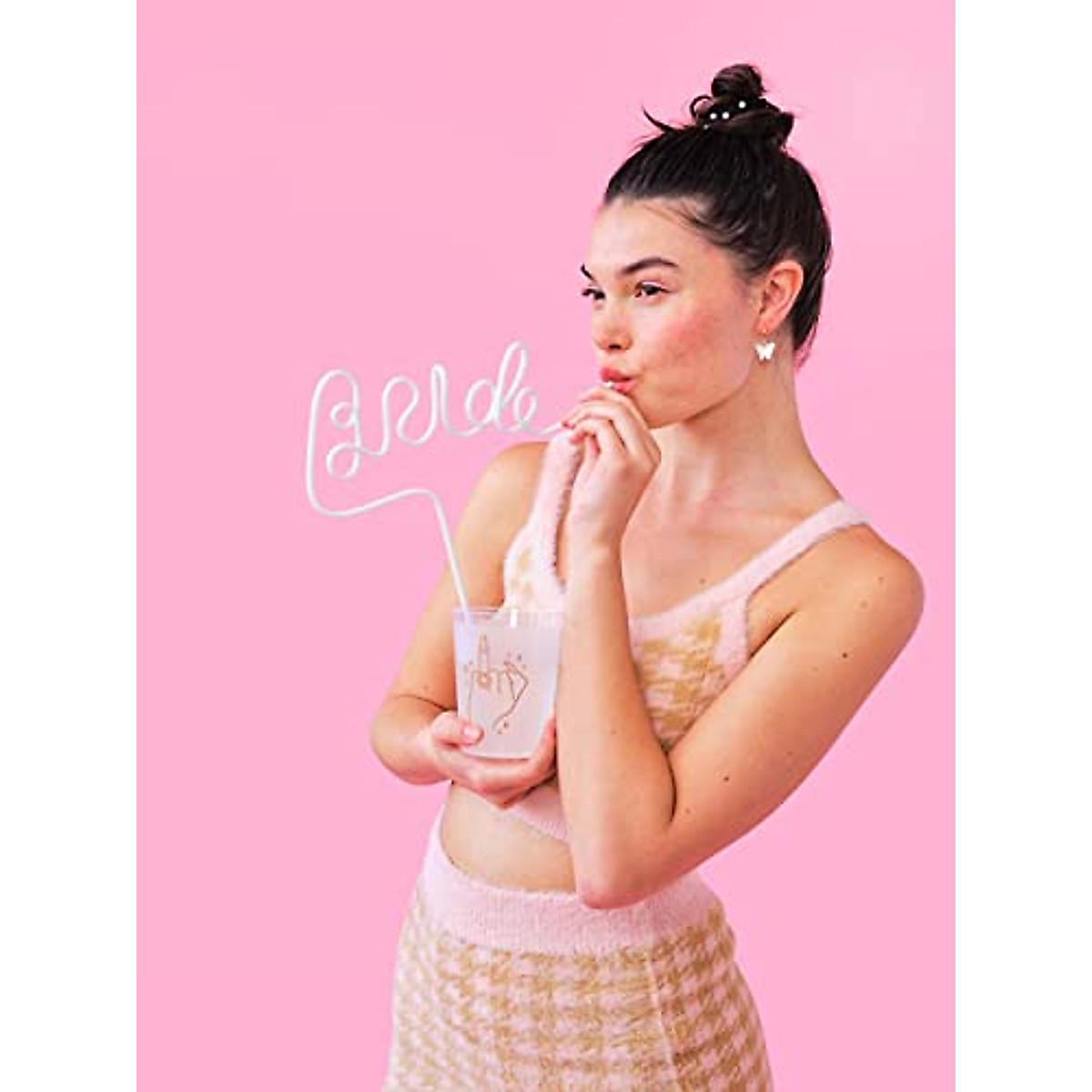 xo, Fetti Bachelorette Party XL White Bride Straw | Bridal Shower Party Decorations | Bride to Be Gift