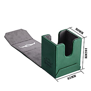 Zoopin Leather Deck Box-Green for Collectible Cards-MTG,Yugioh,Pokeman,TES Legacy,Munchkins CCG Decks and Also Small Tokens or Dice- Hold 80 Sleeved Cards or 150 Naked Cards …